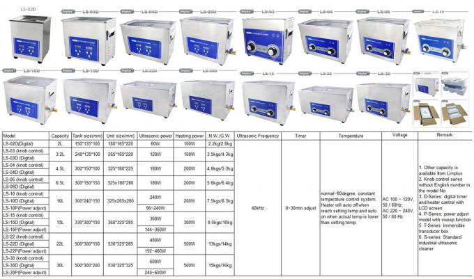2 Liter Table Top Ultrasonic Cleaner / Dental Ultrasonic Bath Digital ...